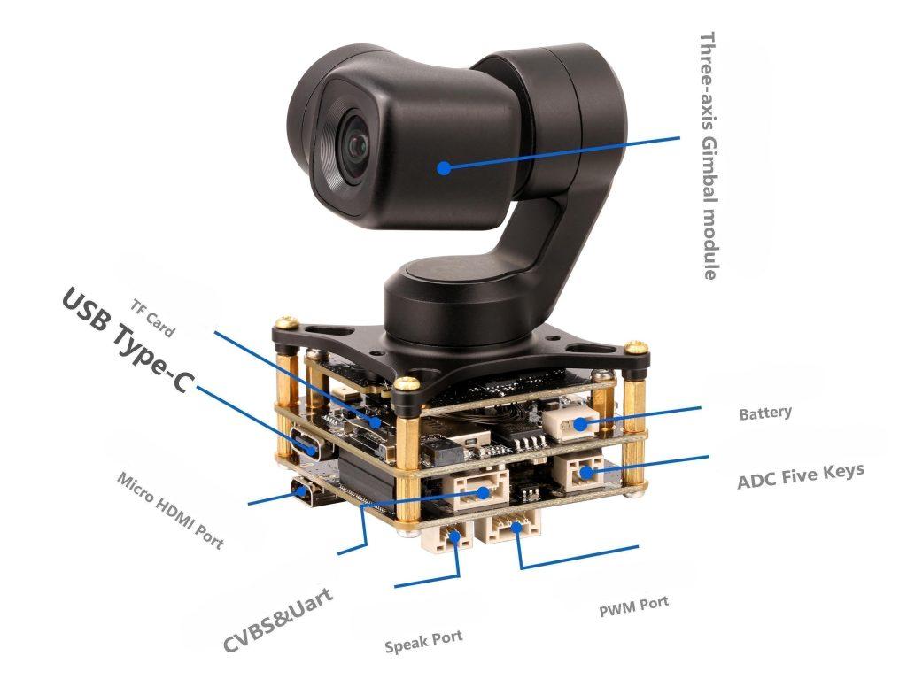12M iCatch V39M 3-Axis Anti-Shake EIS Gimbal Camera Module for Drone