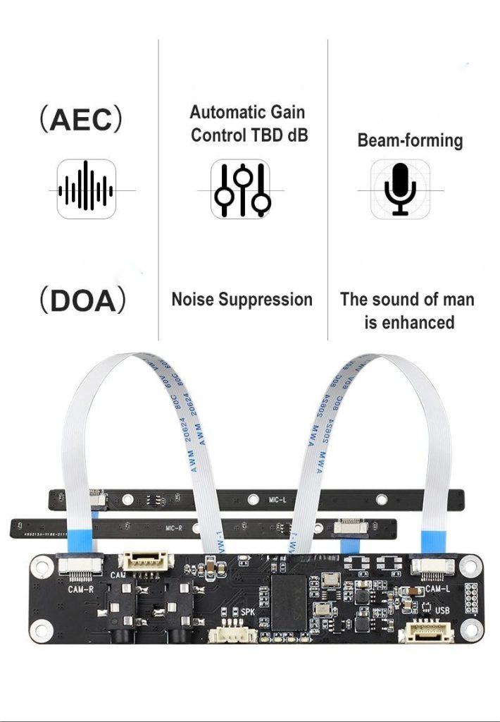12MP Camera Module +8 Microphone Array USB Module DOA AOE